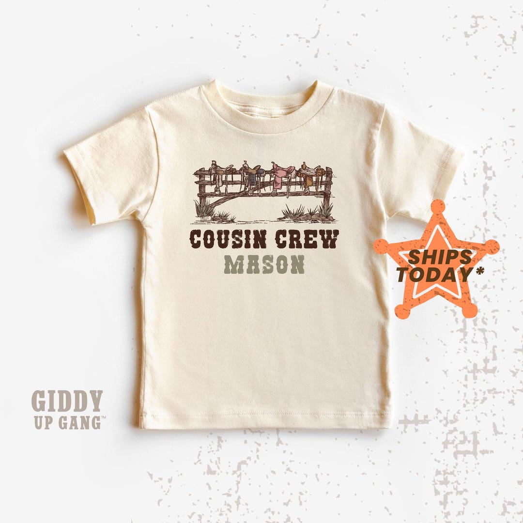 Western Theme Cousin Shirt, Cousin Saddle Crew Shirt With Custom Name ...