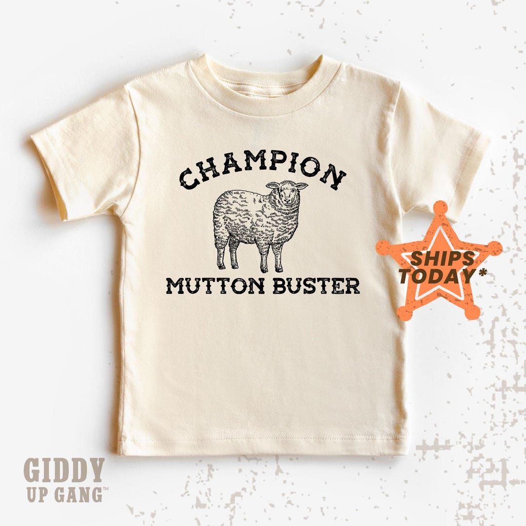 Champion Mutton Buster Shirt for Kids, Farm Animal Sheep Shirt, Cute ...