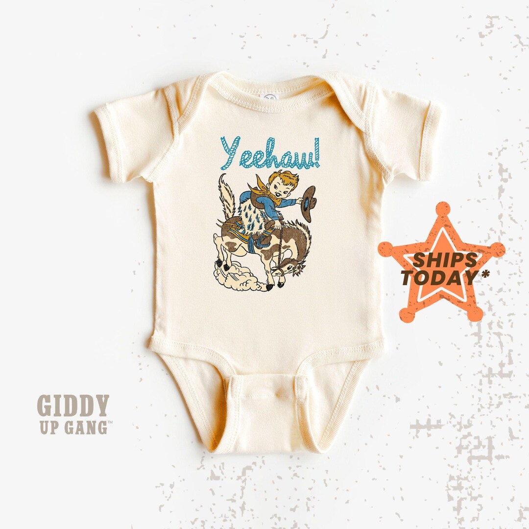 Vintage Yeehaw With Horse Infant Bodysuit, Western Onesies® Brand ...