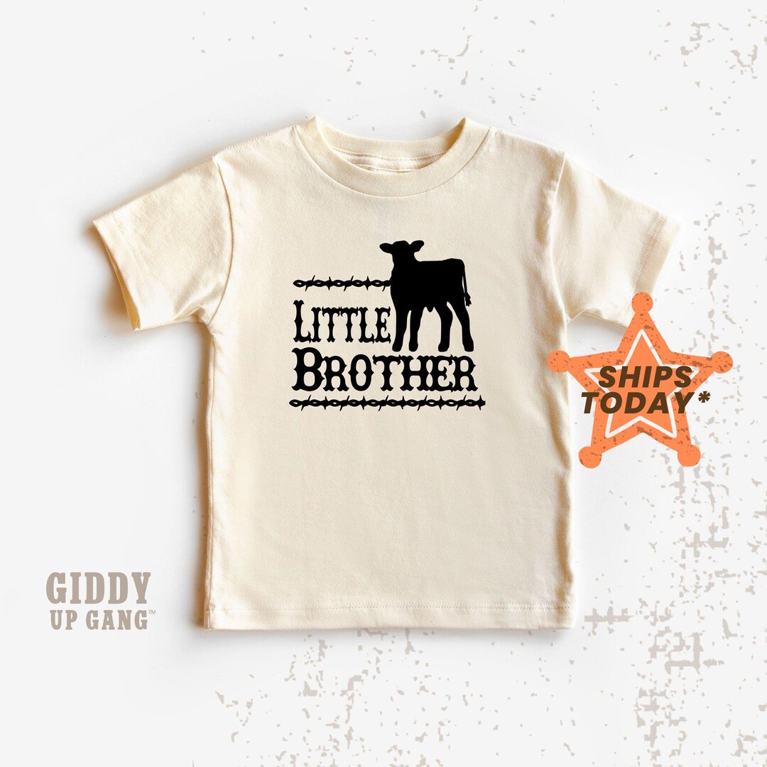 Sibling Announcement Shirt, Calf Little Brother Kids T-shirt, Baby Cow ...
