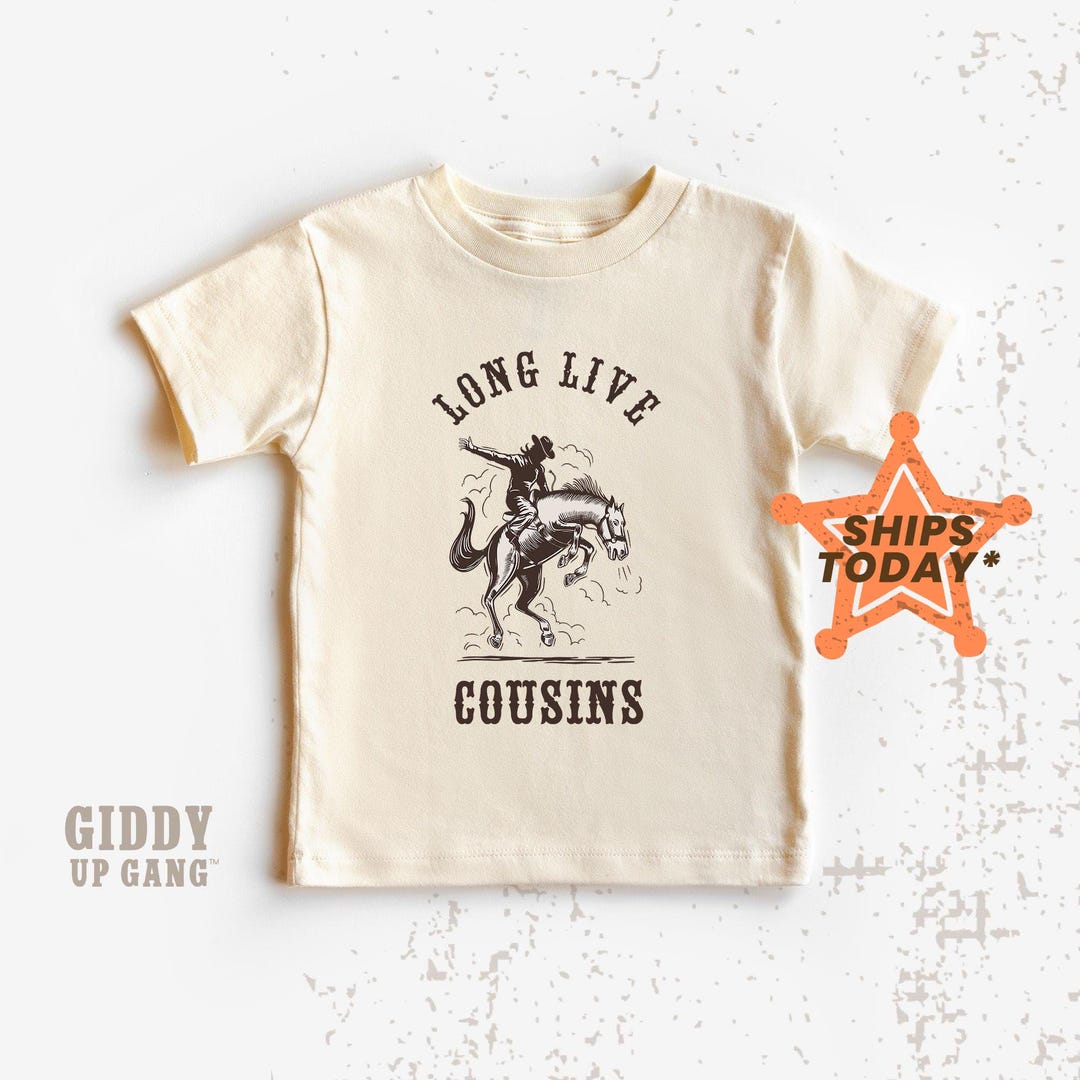 Bucking Horse Cousin Graphic T-shirt, Country Western Themed, Long Live ...