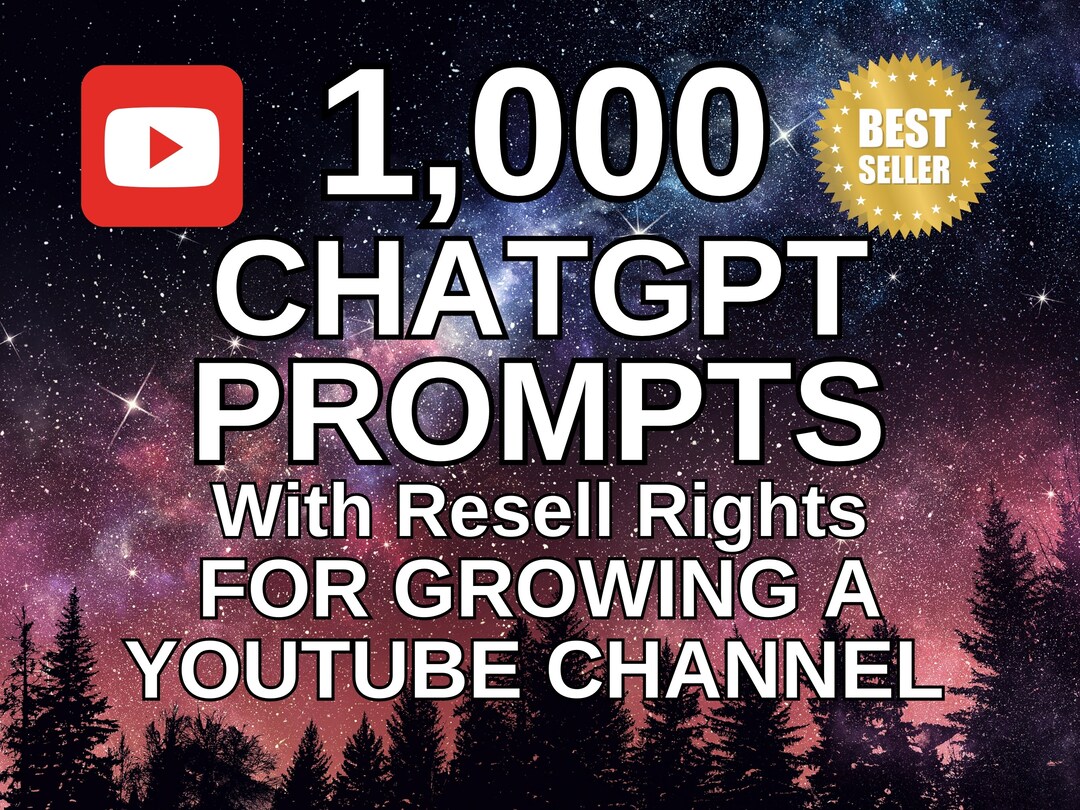 Chatgpt Prompts for Youtube Creators, Resell Rights, Youtube Prompts, PLR, Youtube Content - Etsy