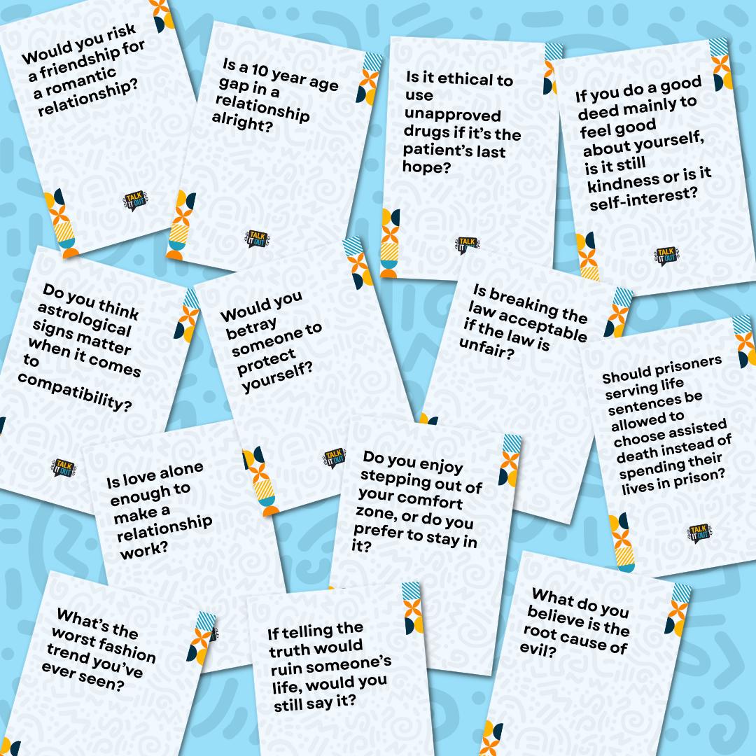 Talk It Out: Conversation Starter Card Game | Digital Download | Hot ...