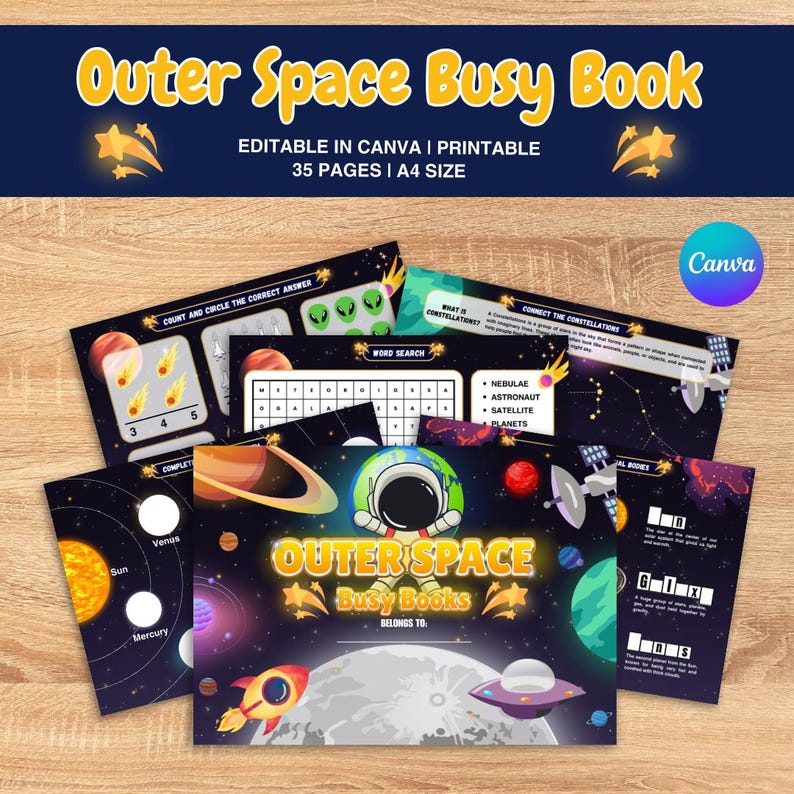 Engaging Space-themed Busy Book for Kids | Educational Solar System ...