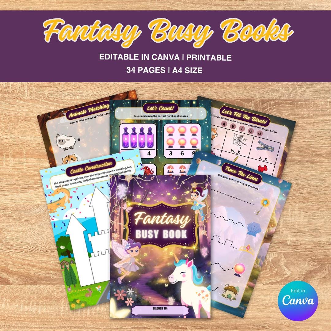 Fantasy Busy Book for Kids & Toddlers |educational Printable Materials ...