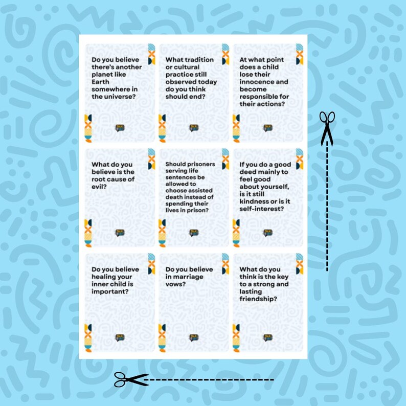 Talk It Out: Conversation Starter Card Game | Digital Download | Hot ...