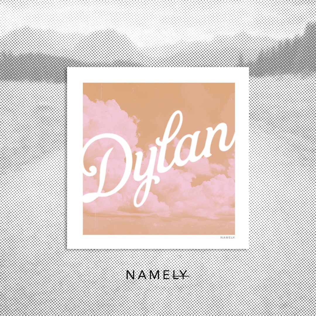 Personalized Name Pink Clouds Art Print - Etsy