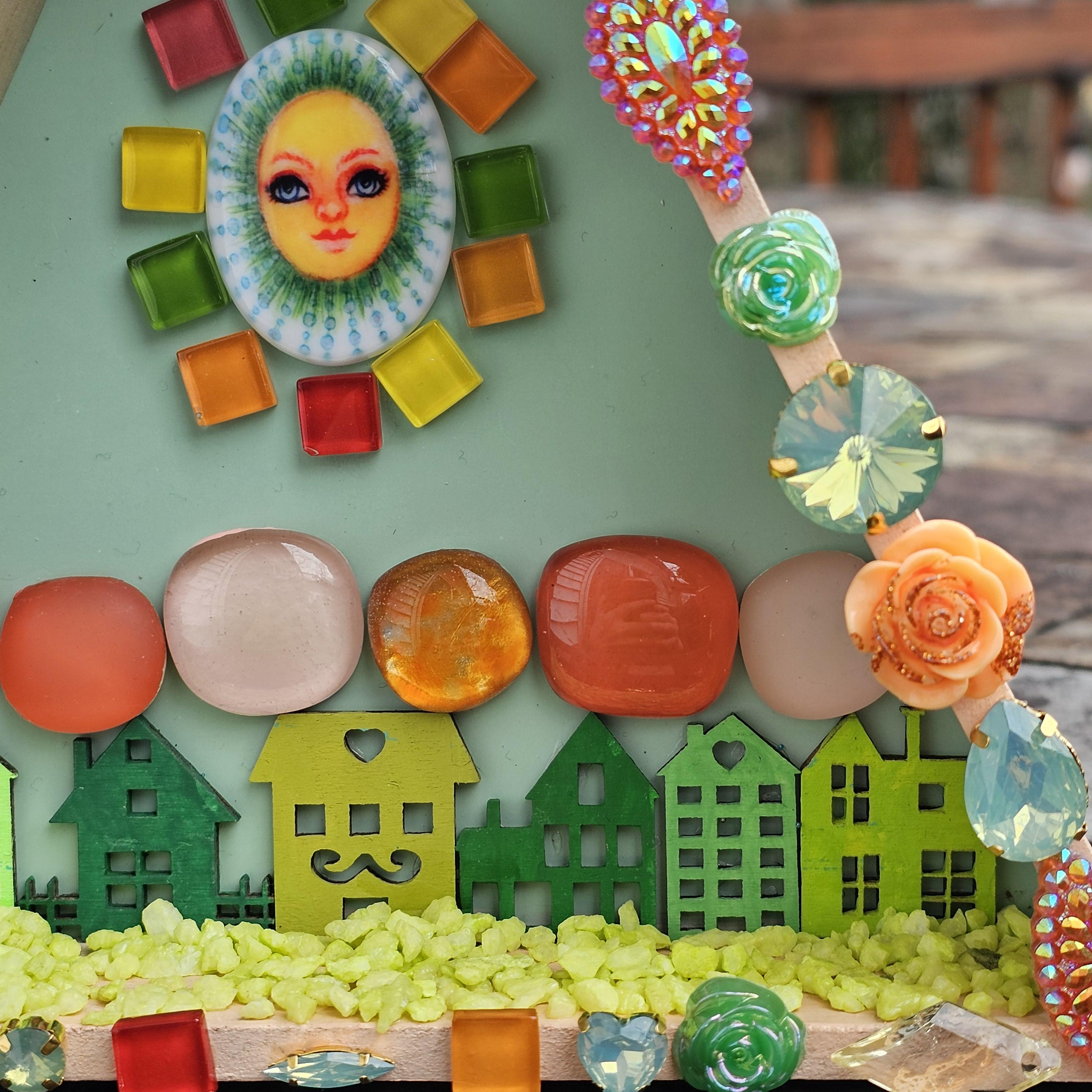 Magic Memories Triangle Diorama * Flower Girl Shadow Box * Assemblage ...