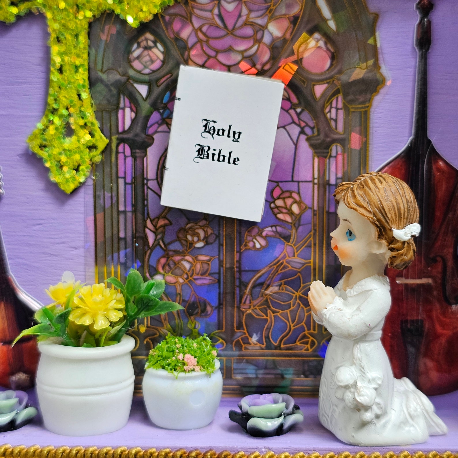 Praying Girl Shadow Box - Diorama - Mixed Media - Assemblage Art ...