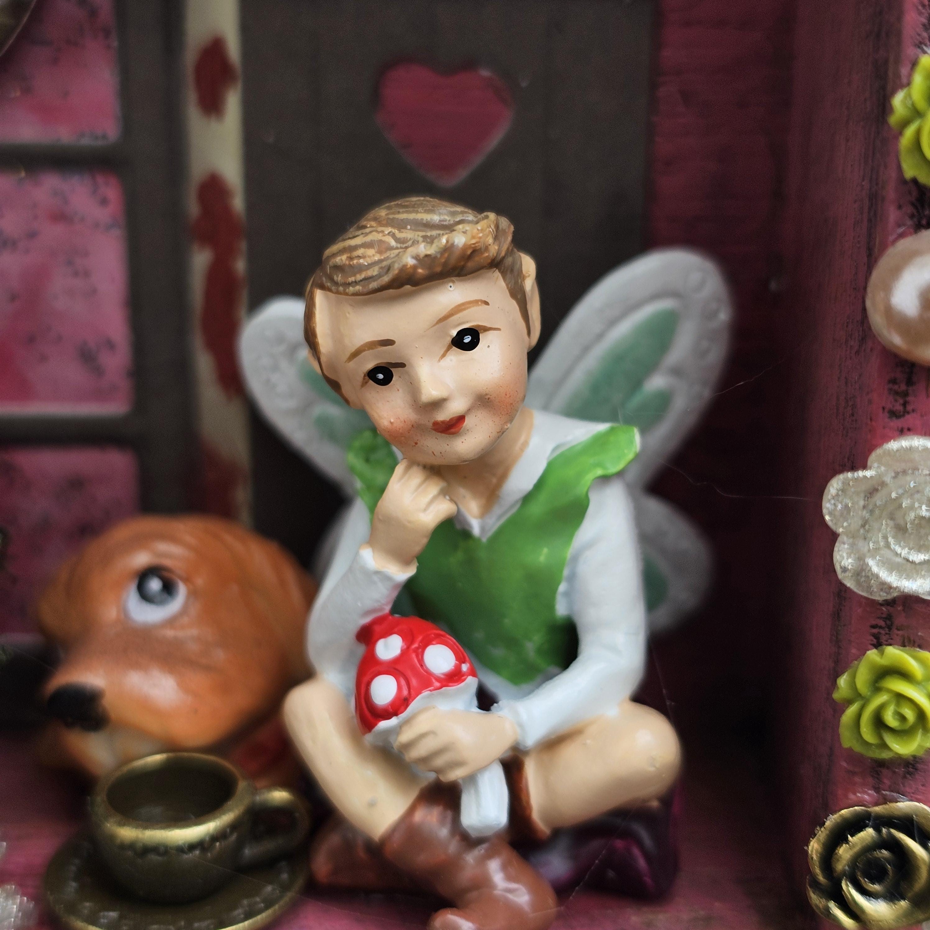 Fairy Diorama Shadow Box: Upcycled Jewelry Art, Whimsical Wall Decor - Etsy