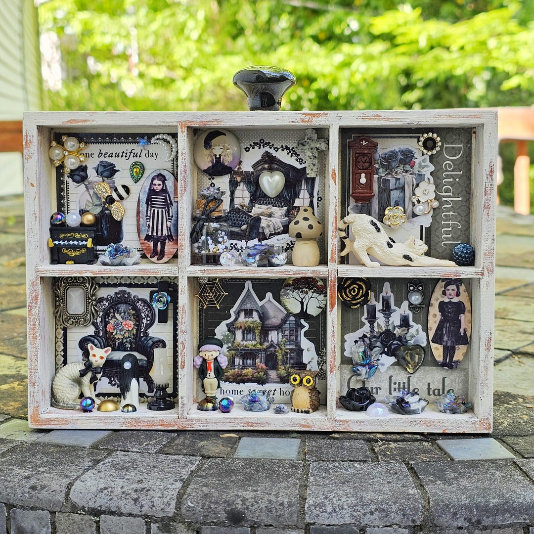 Gothic Home Diorama-gothic Wall Decor-victorian Goth-art Assemblage ...