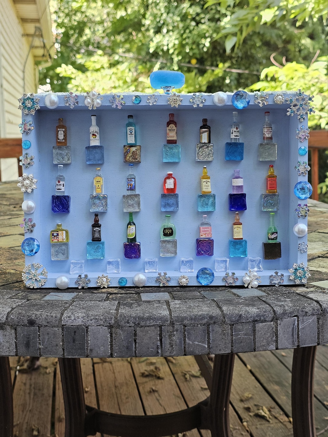 Ice Hotel Bar Diorama-winter Shadow Box-miniature Bar Drinks Art ...