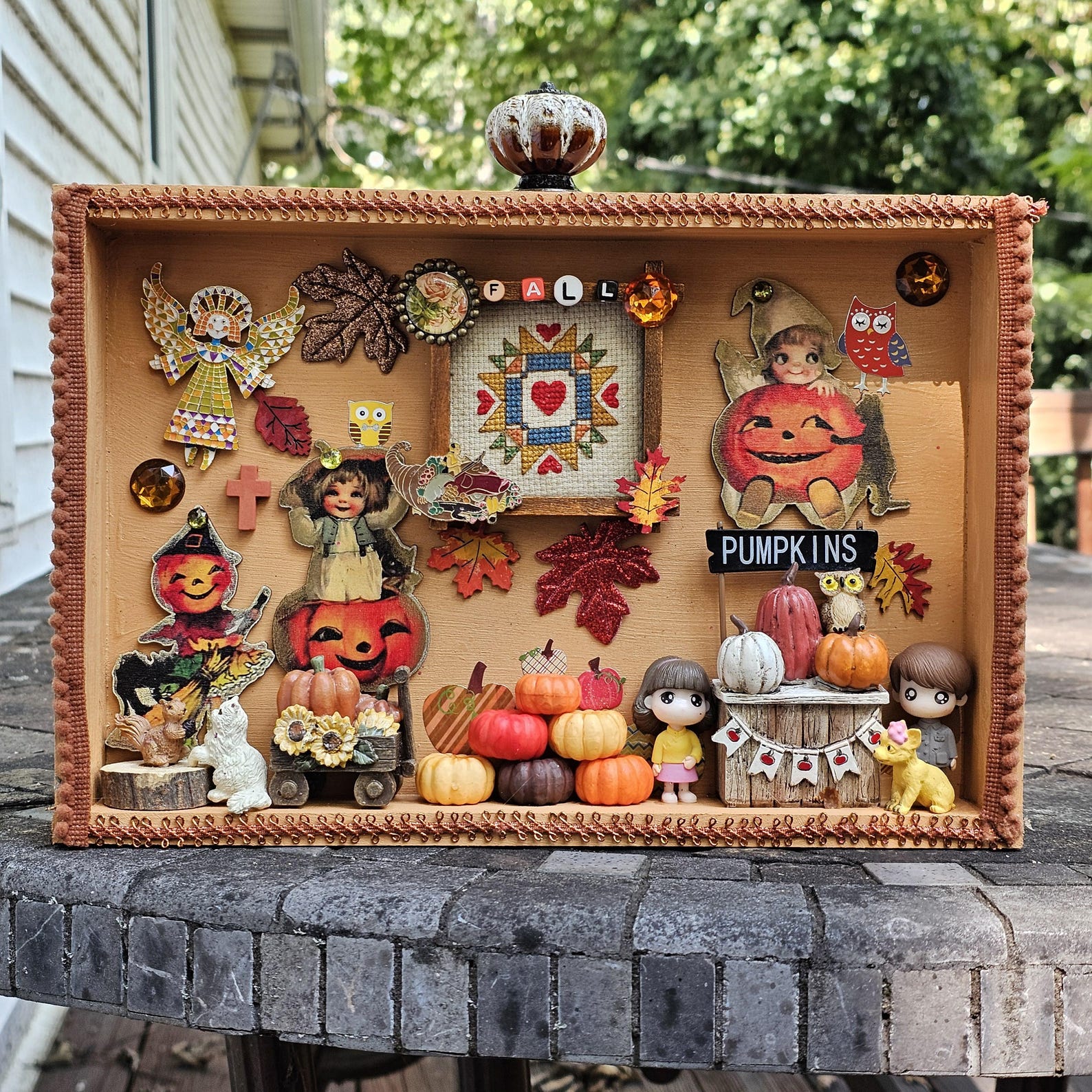 Pumpkins for Sale Diorama-autumn Shadow Box-fall Art Assemblage-autumn ...