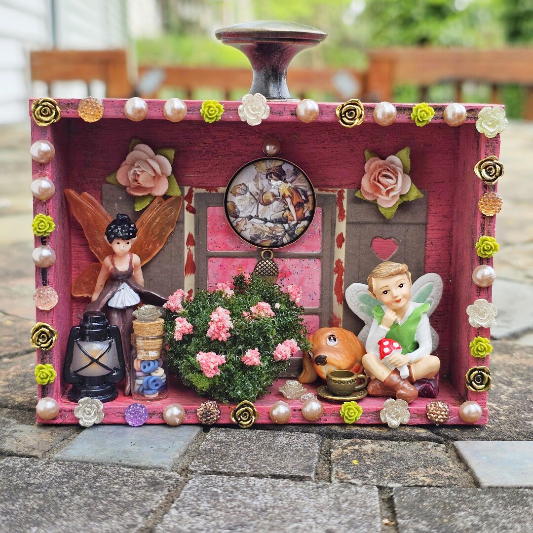 Fairy Diorama Shadow Box: Upcycled Jewelry Art, Whimsical Wall Decor - Etsy