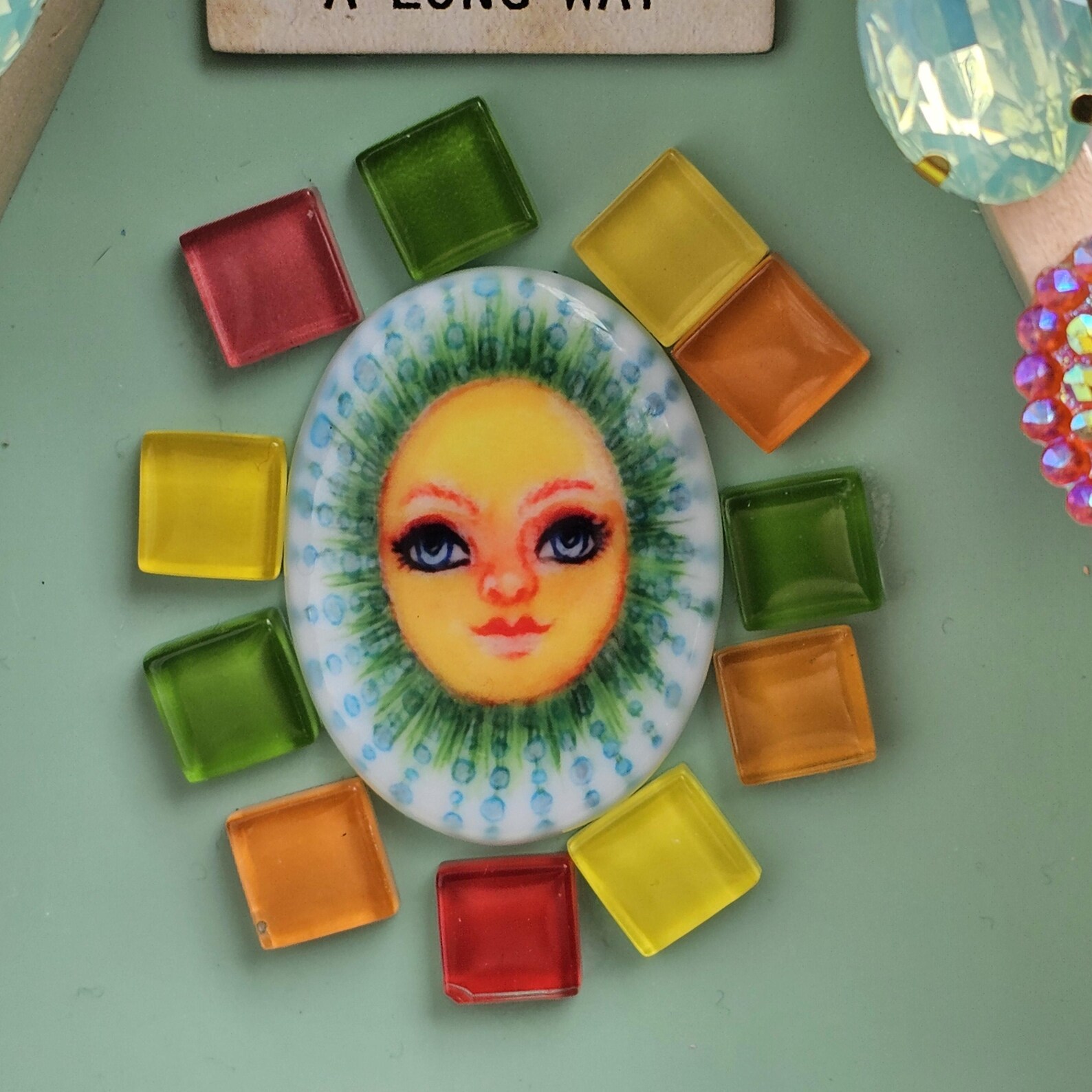 Magic Memories Triangle Diorama * Flower Girl Shadow Box * Assemblage ...