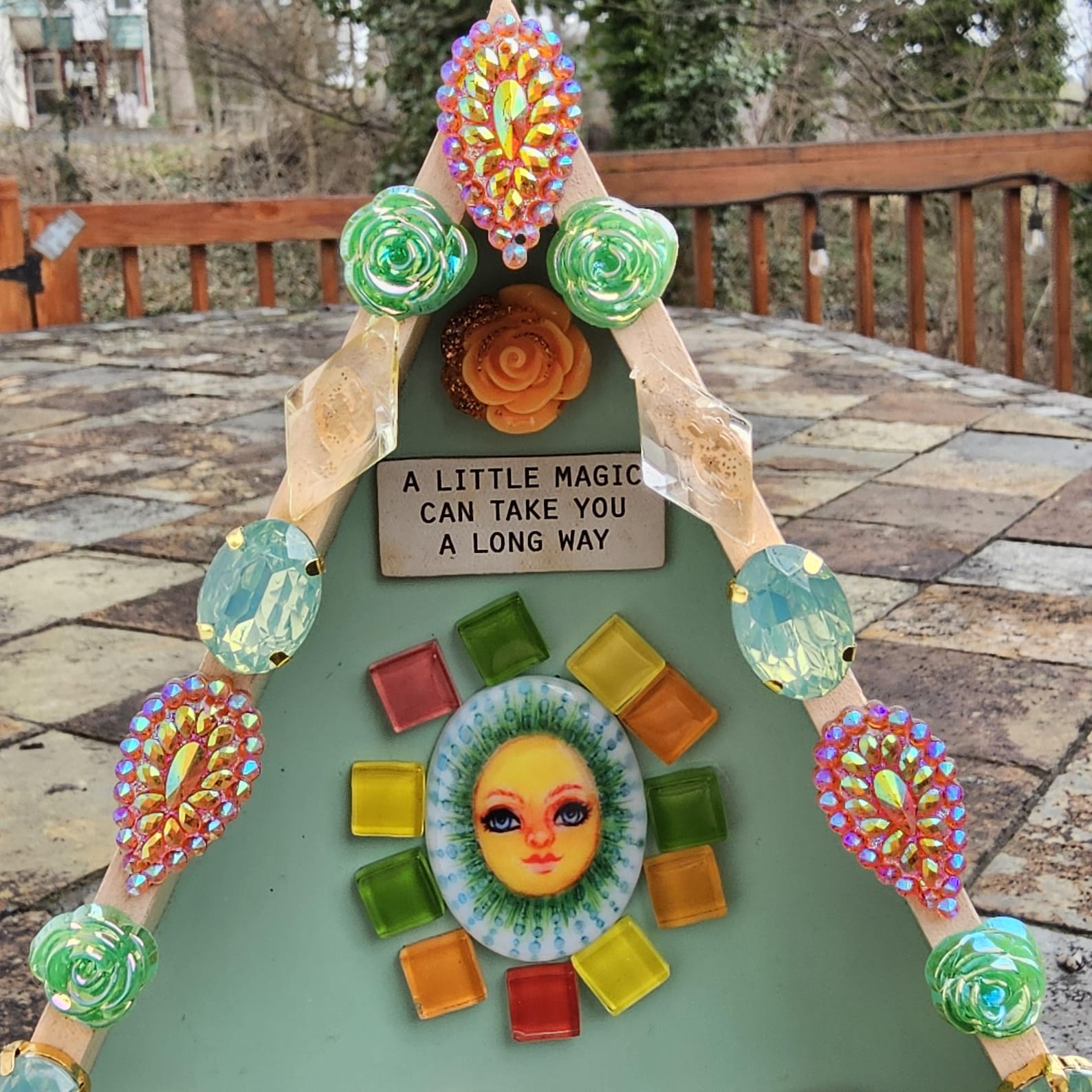 Magic Memories Triangle Diorama * Flower Girl Shadow Box * Assemblage ...