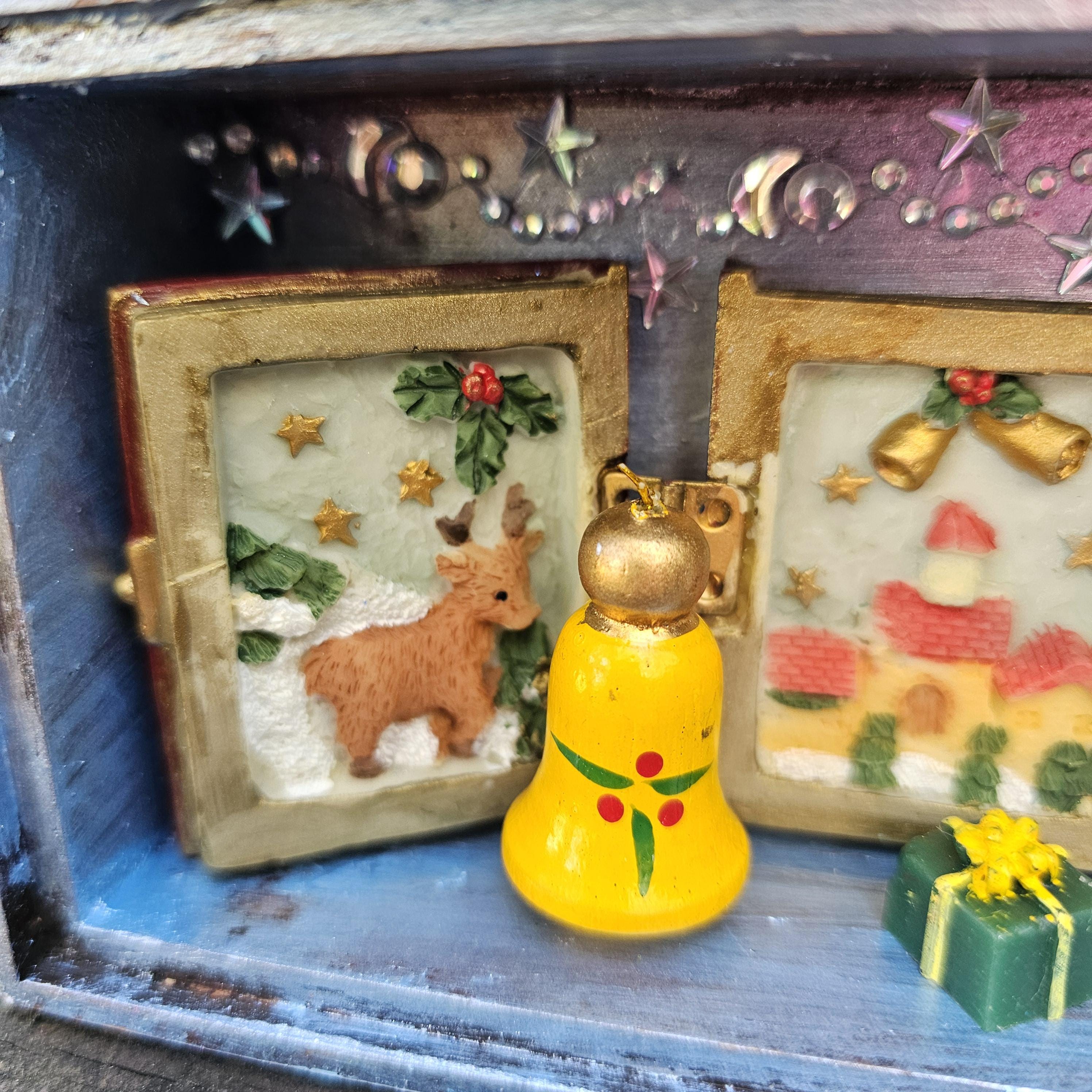 Storytime Christmas Diorama- Fairytale Shadowbox- Upcycled Vintage ...