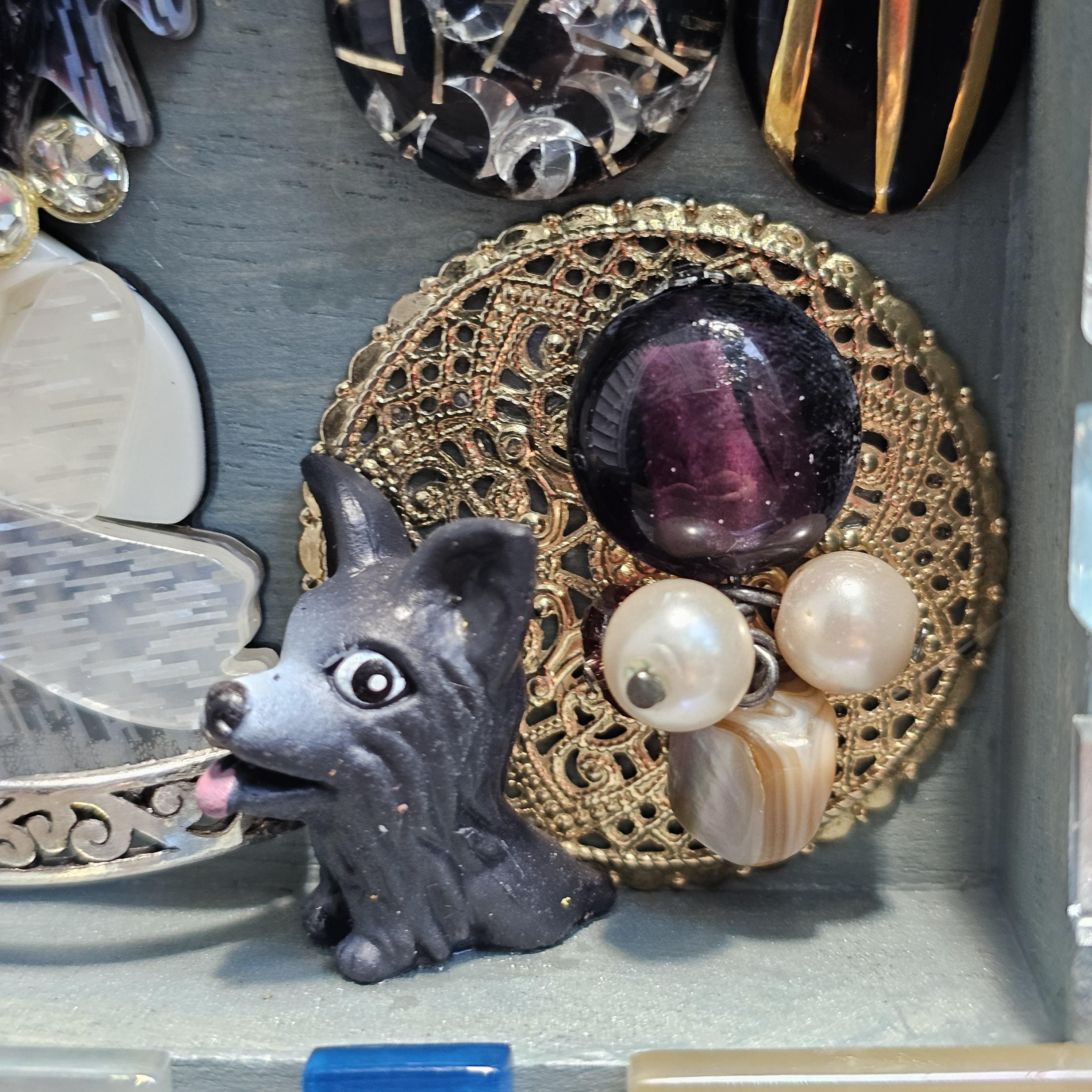 World Traveler Diorama-glamor Girl Shadow Box Art-upcycled Jewelry Wall ...