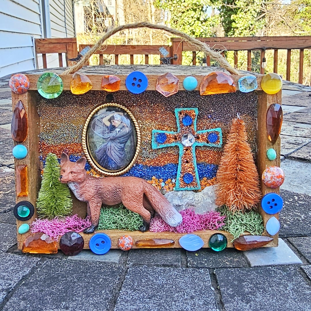 Red Fox Diorama-fox Lovers Shadow Box-cross-assemblage Art-fox Spirit ...