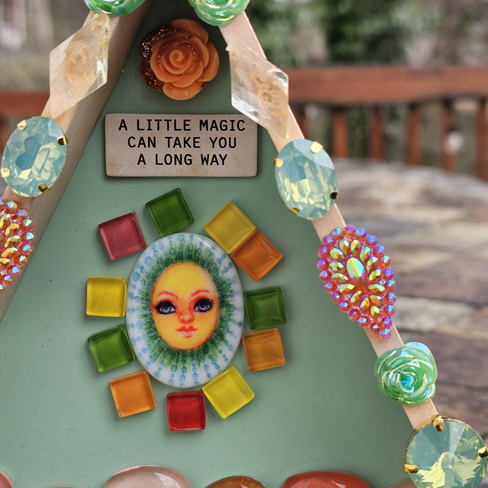 Magic Memories Triangle Diorama * Flower Girl Shadow Box * Assemblage ...