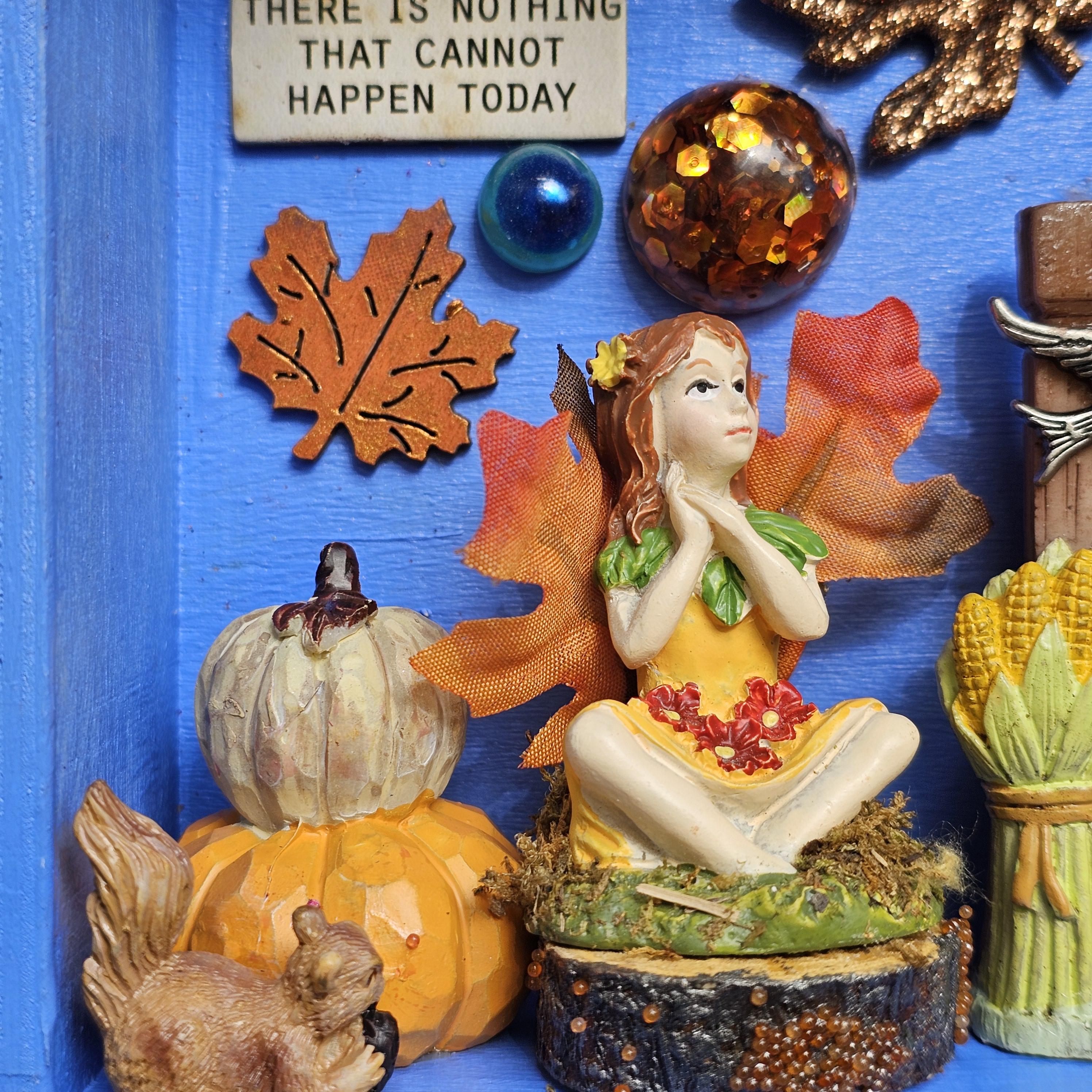 Autumn Bistro Diorama-animal Art Assemblage-coffee Shop Scene Shadow ...