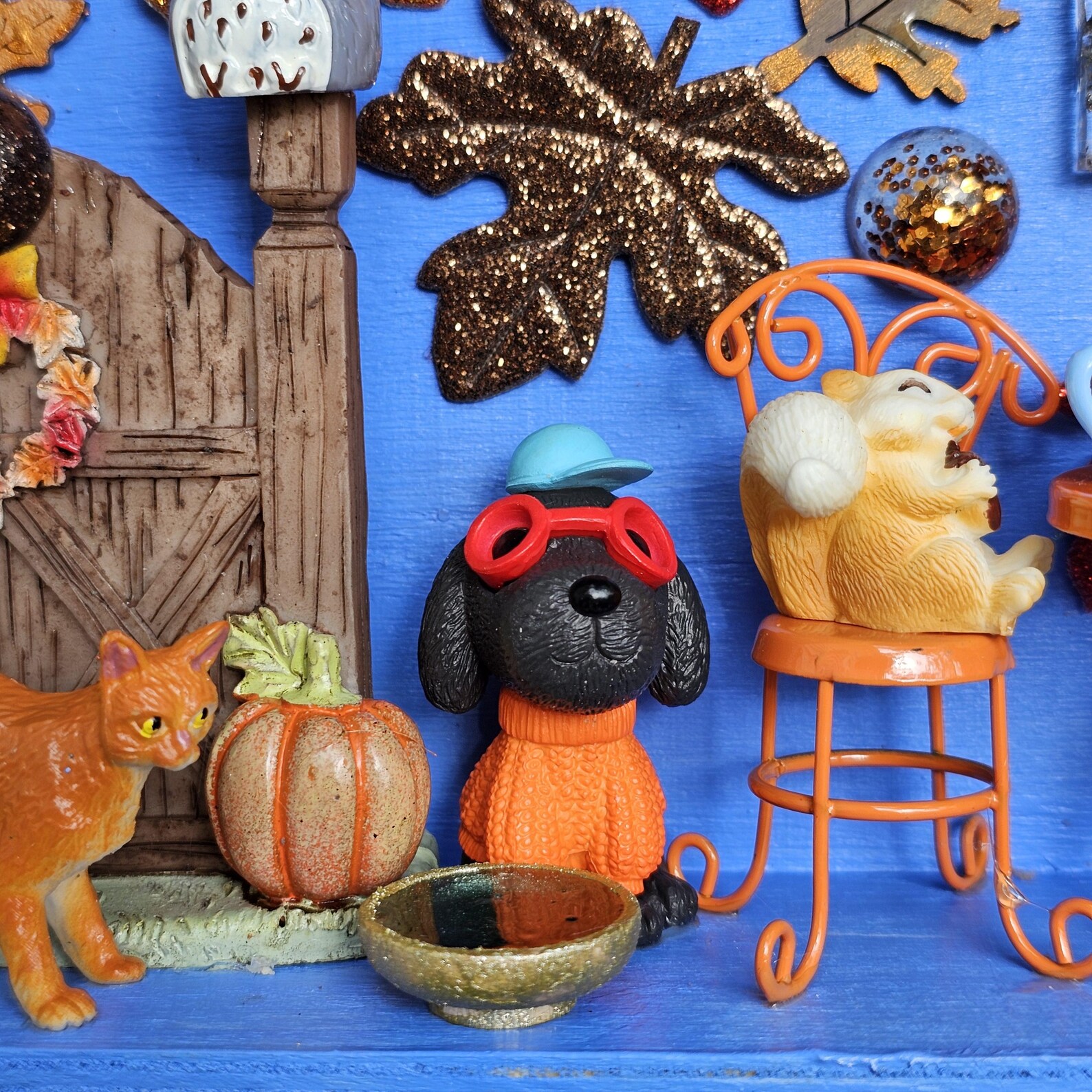 Autumn Bistro Diorama-animal Art Assemblage-coffee Shop Scene Shadow ...