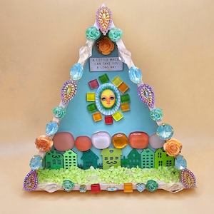 Magic Memories Triangle Diorama * Flower Girl Shadow Box * Assemblage ...