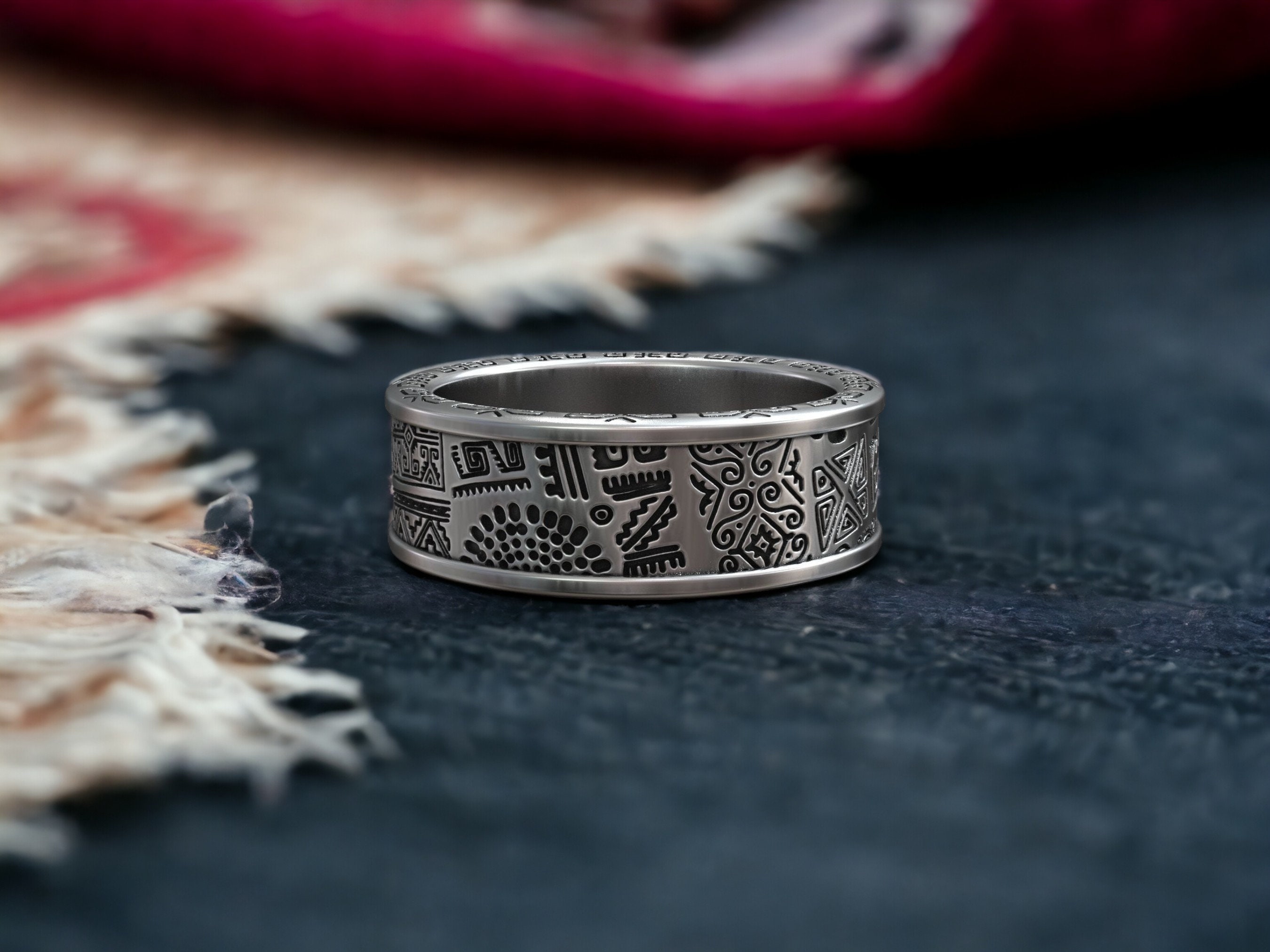 Samoan Maori Polynesian Amulet Pattern 925 Sterling Silver Ring ...