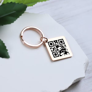 Personalized QR Code Keychain, Custom Code Key Chain, Engraved Music ...