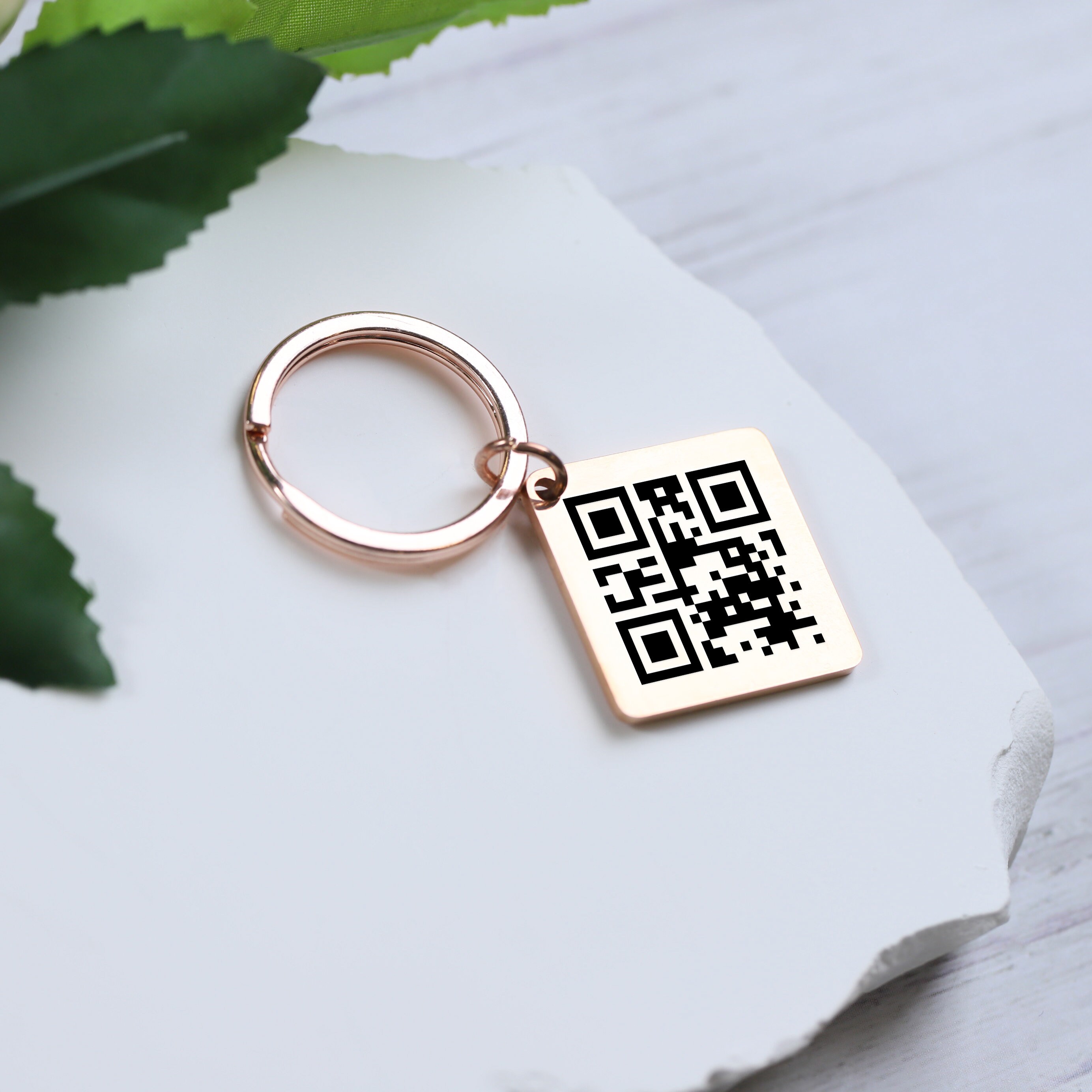 Personalized QR Code Keychain, Custom Code Key Chain, Engraved Music ...