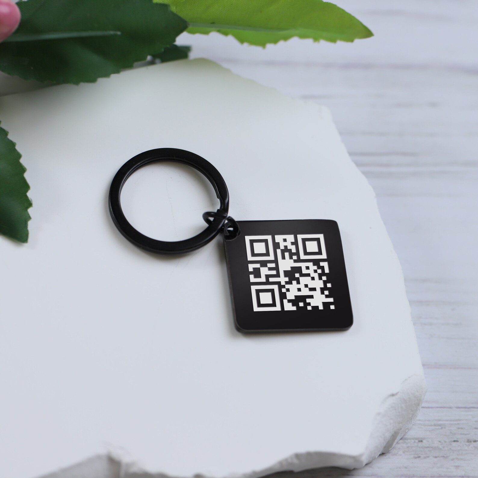 Personalized QR Code Keychain, Custom Code Key Chain, Engraved Music ...
