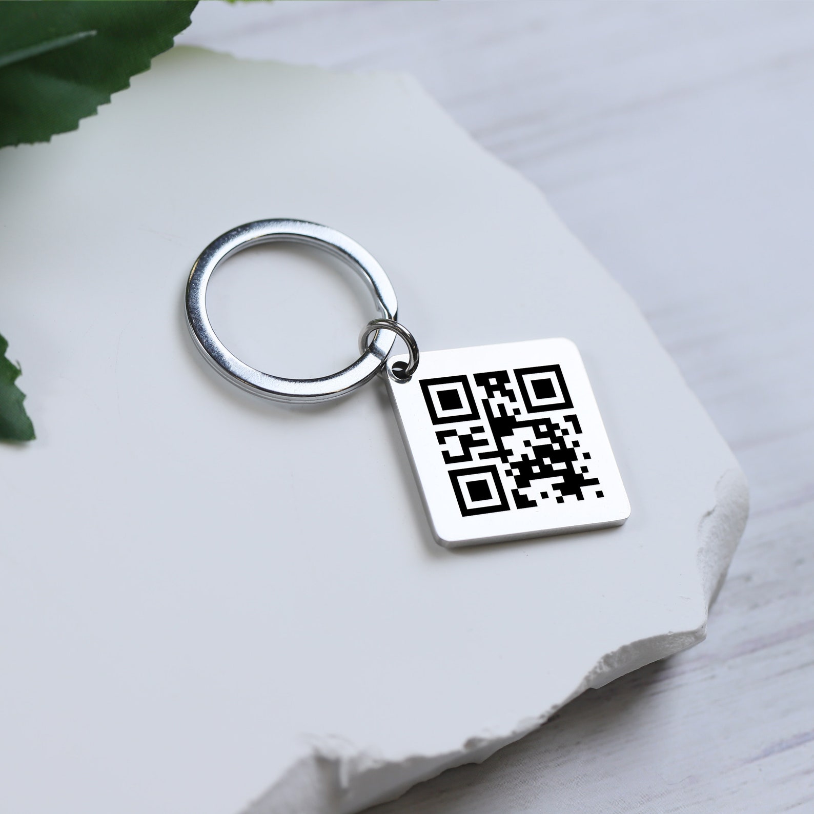Personalized QR Code Keychain, Custom Code Key Chain, Engraved Music ...