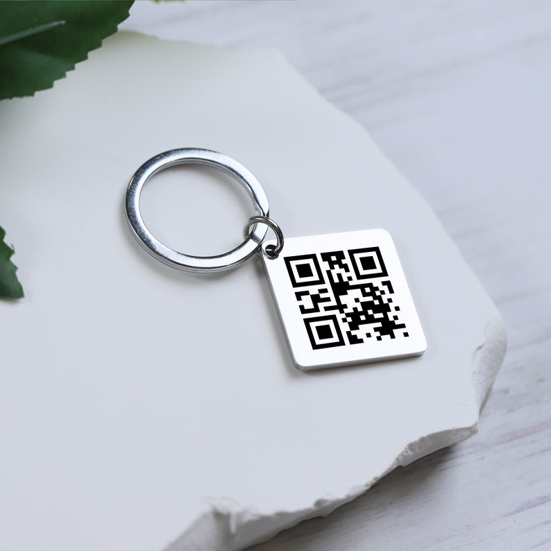 Personalized QR Code Keychain, Custom Code Key Chain, Engraved Music ...