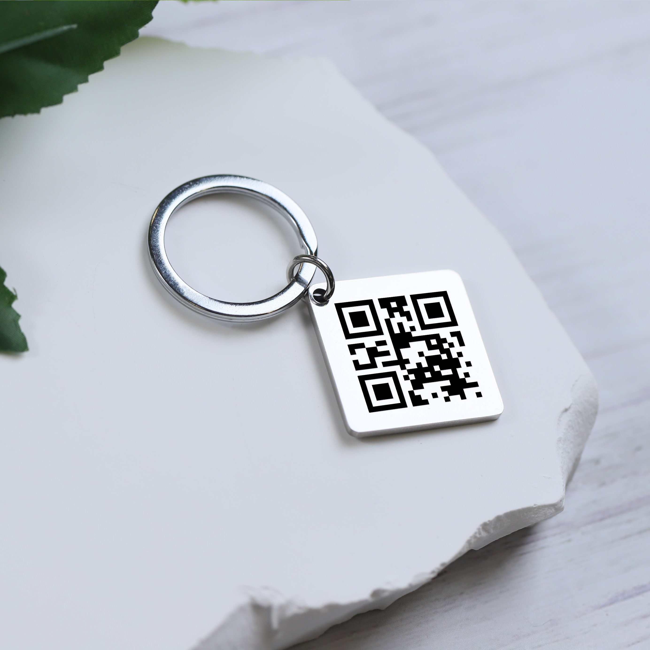Personalized QR Code Keychain, Custom Code Key Chain, Engraved Music ...