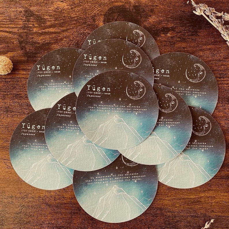 Yugen Sticker, Watercolour Sticker, Vinyl Die Cut Sticker, Logophile ...