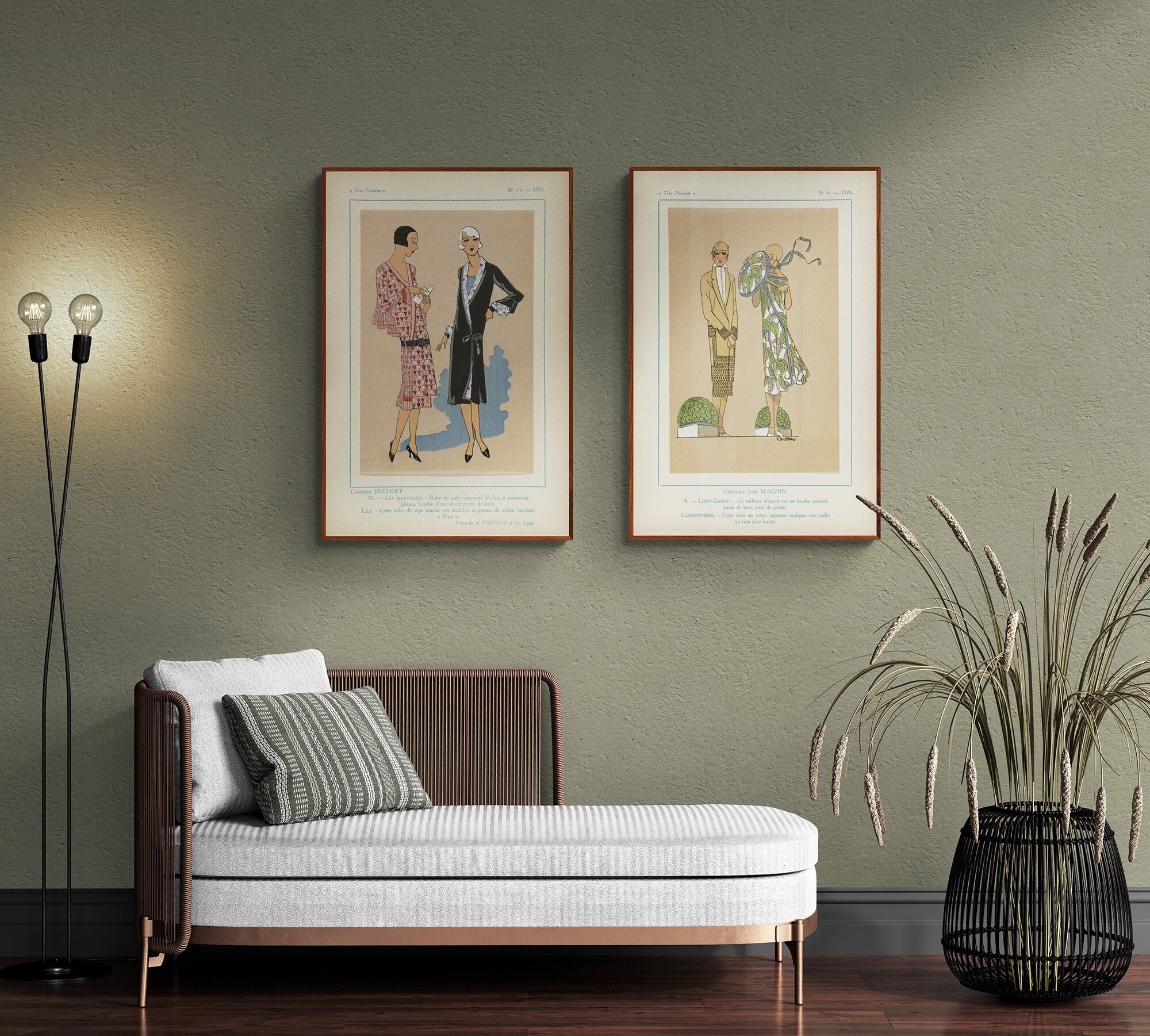 Set of Two French Art Deco Fashion Illustration From the Magazine "très ...