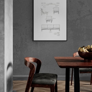 Florence Knoll Chair Patent Print: Mid-century Modern Art (digital ...