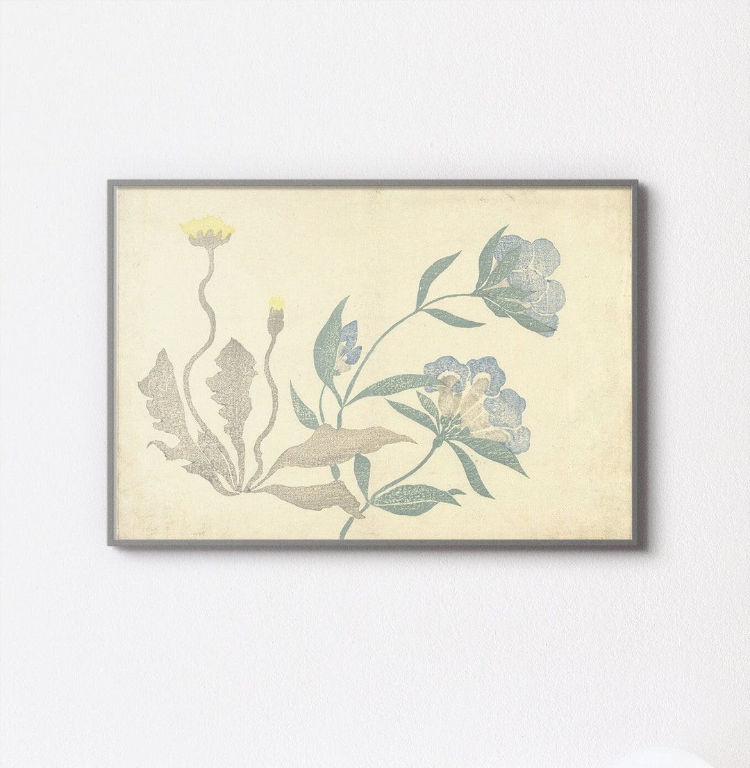 Dandelions and Blue Flowers | 1826 | Print Album by Nakamura Hôchû ...