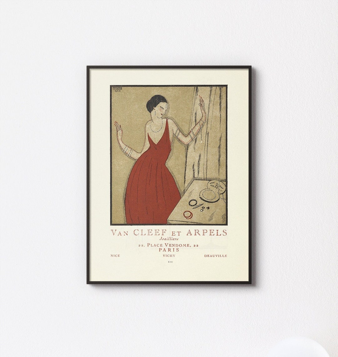 Van Cleef & Arpels Art Deco Print: 1920s French Fashion Illustration ...