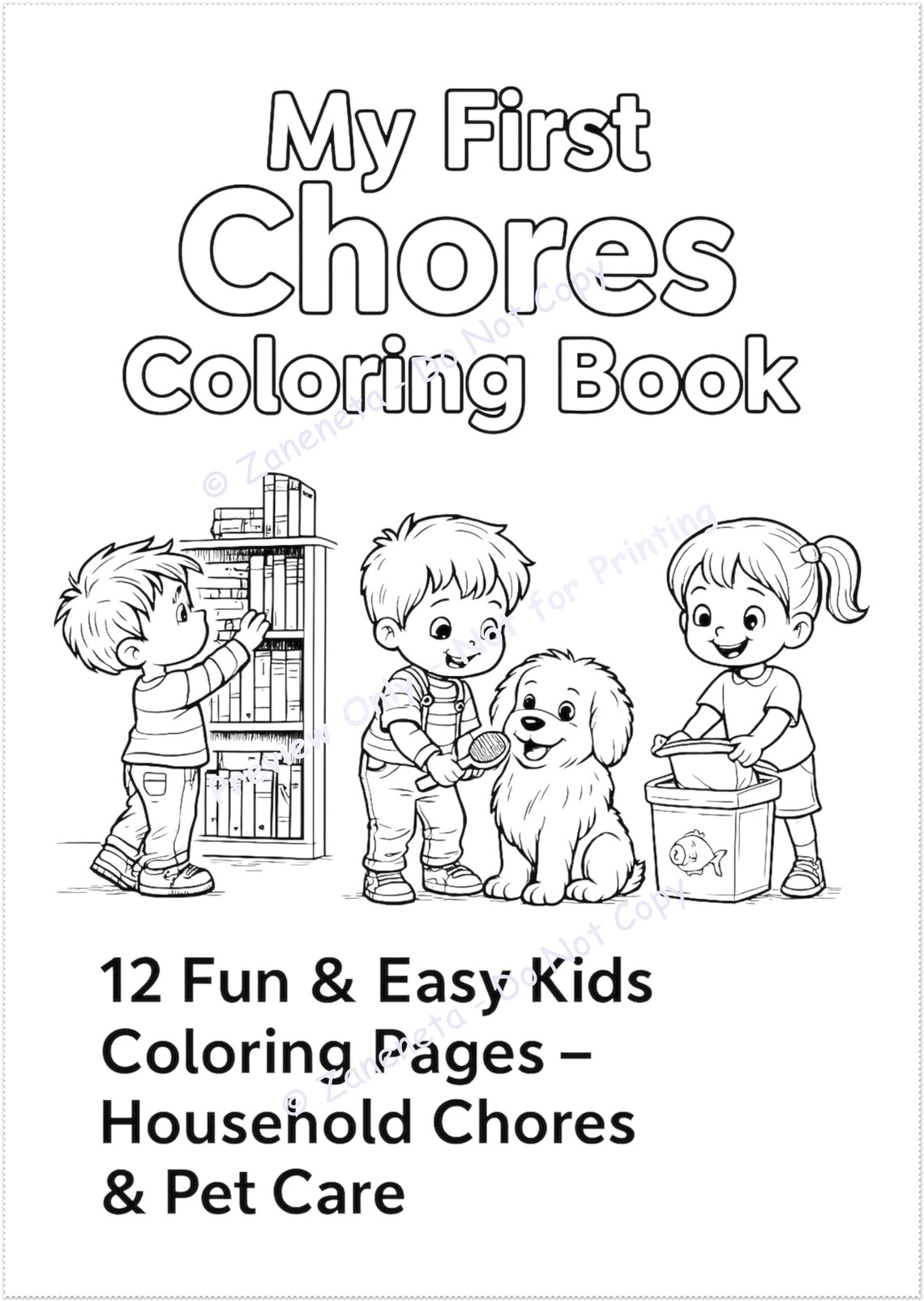 My First Chores Coloring Book Set 1 Home and Pets | Kids Toddler ...