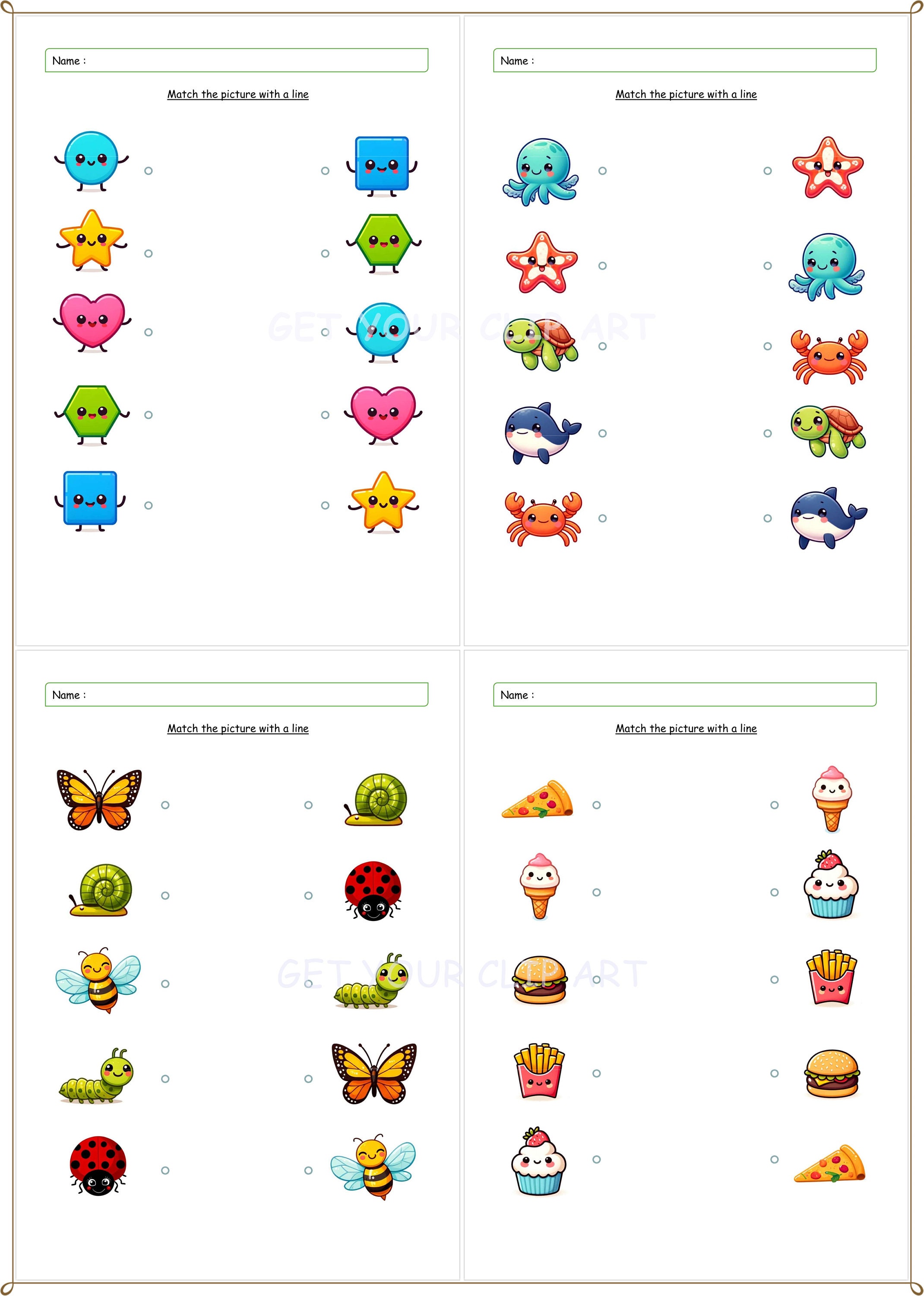 16 Engaging Matching Picture Worksheets for Preschoolers Fun ...