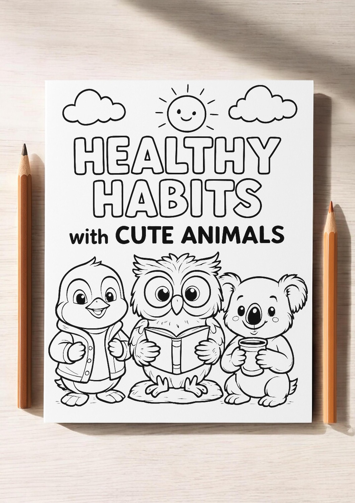 Healthy Habits Coloring Pages for Kids – Cute Animals Routine Book ...