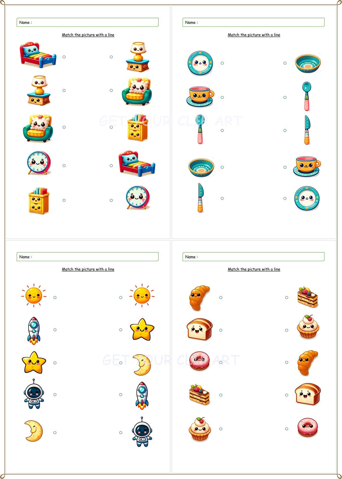 16 Engaging Matching Picture Worksheets for Preschoolers Fun ...