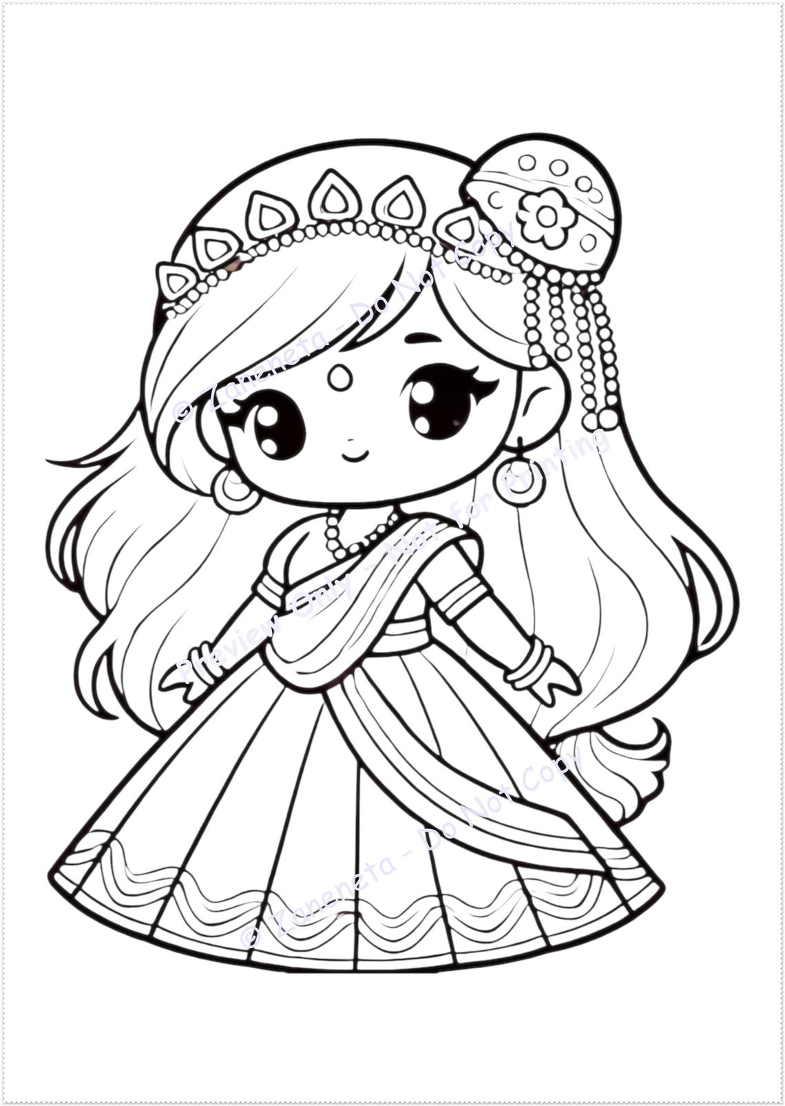 Princesses Around the World Coloring Pages for Kids | Cute Cultural ...