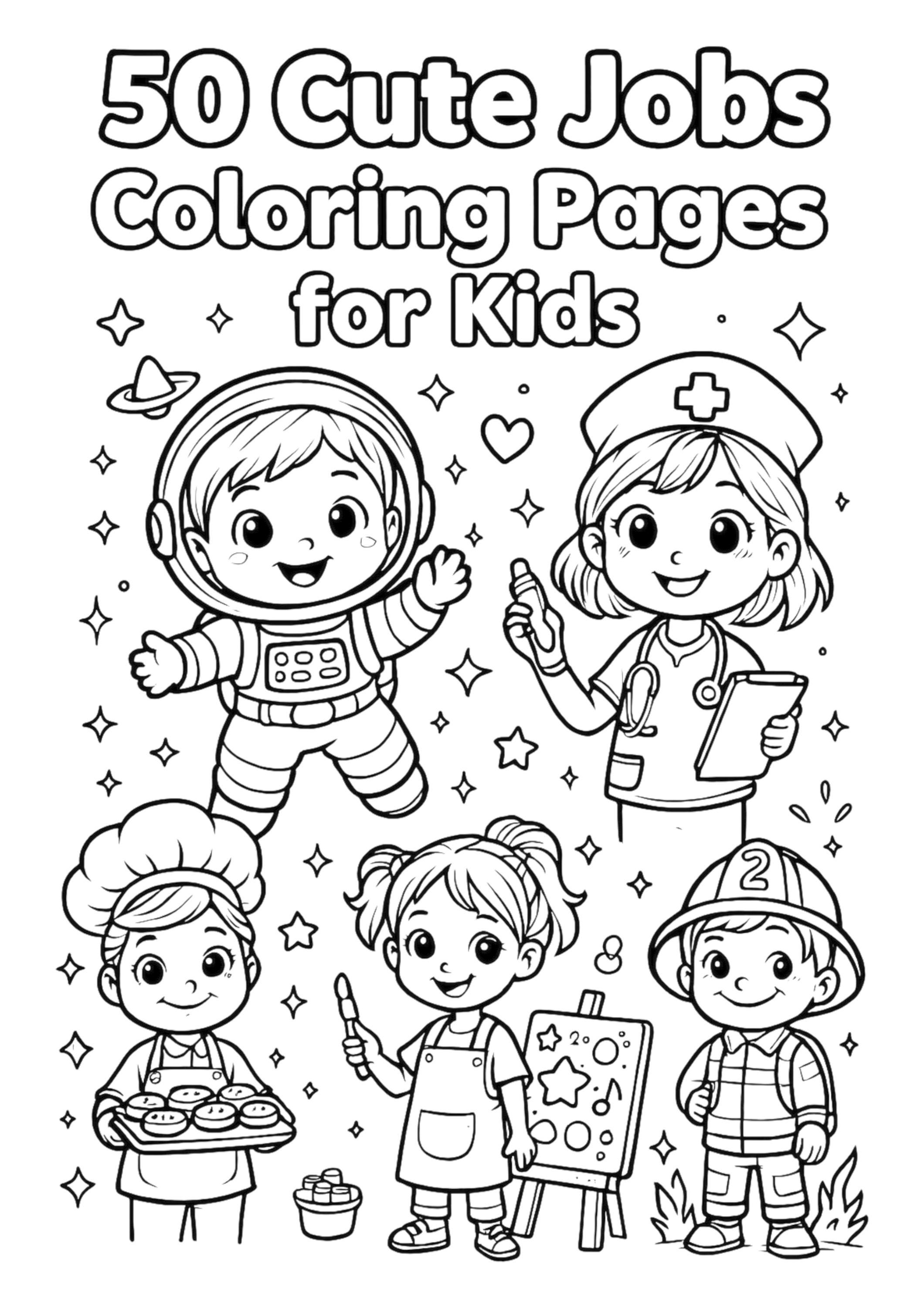 50 Cute Jobs Coloring Pages for Kids | Printable PDF A4 & Letter ...