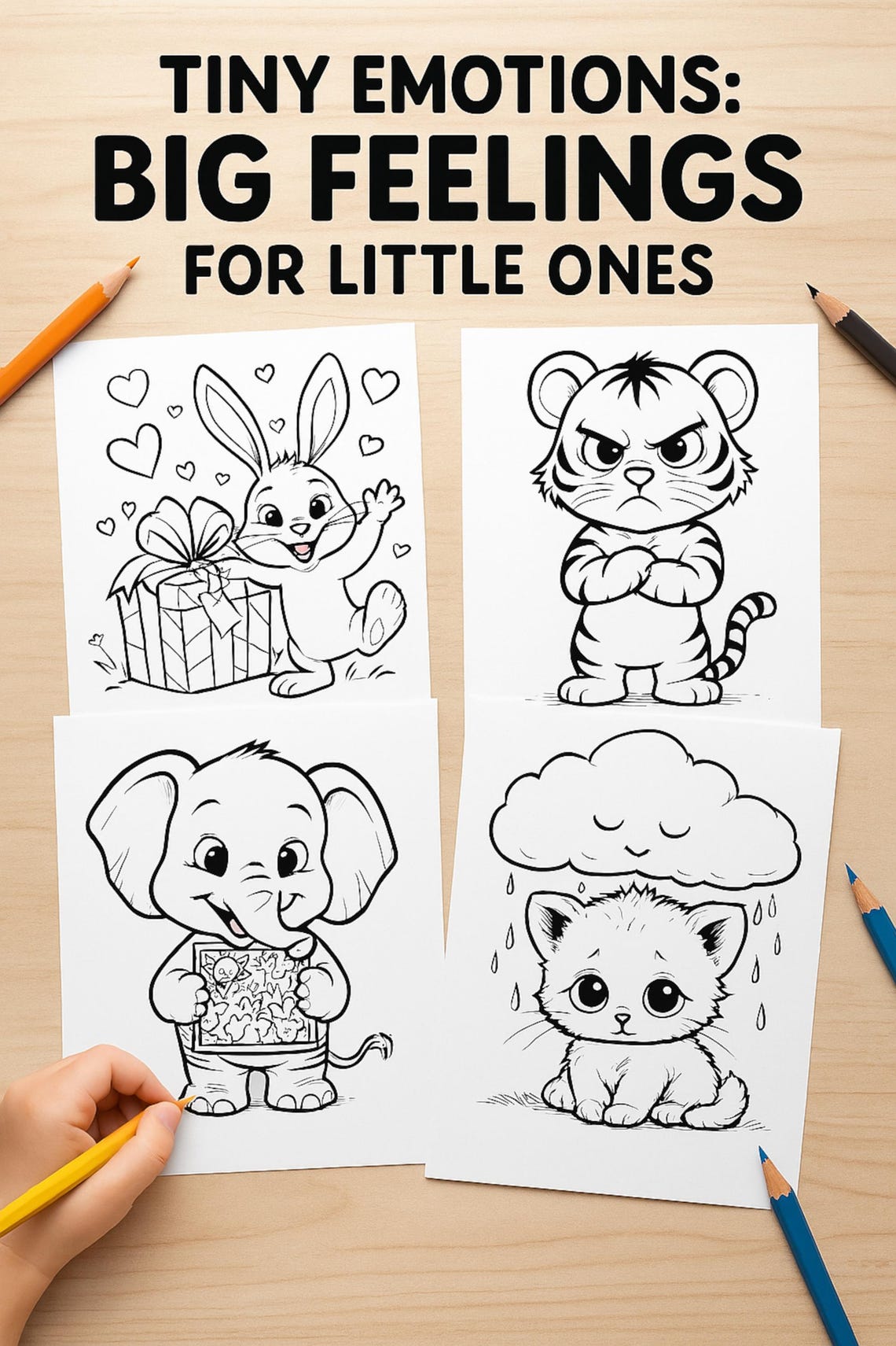 Emotions Coloring Pages for Toddlers and Preschool | Printable Feelings ...