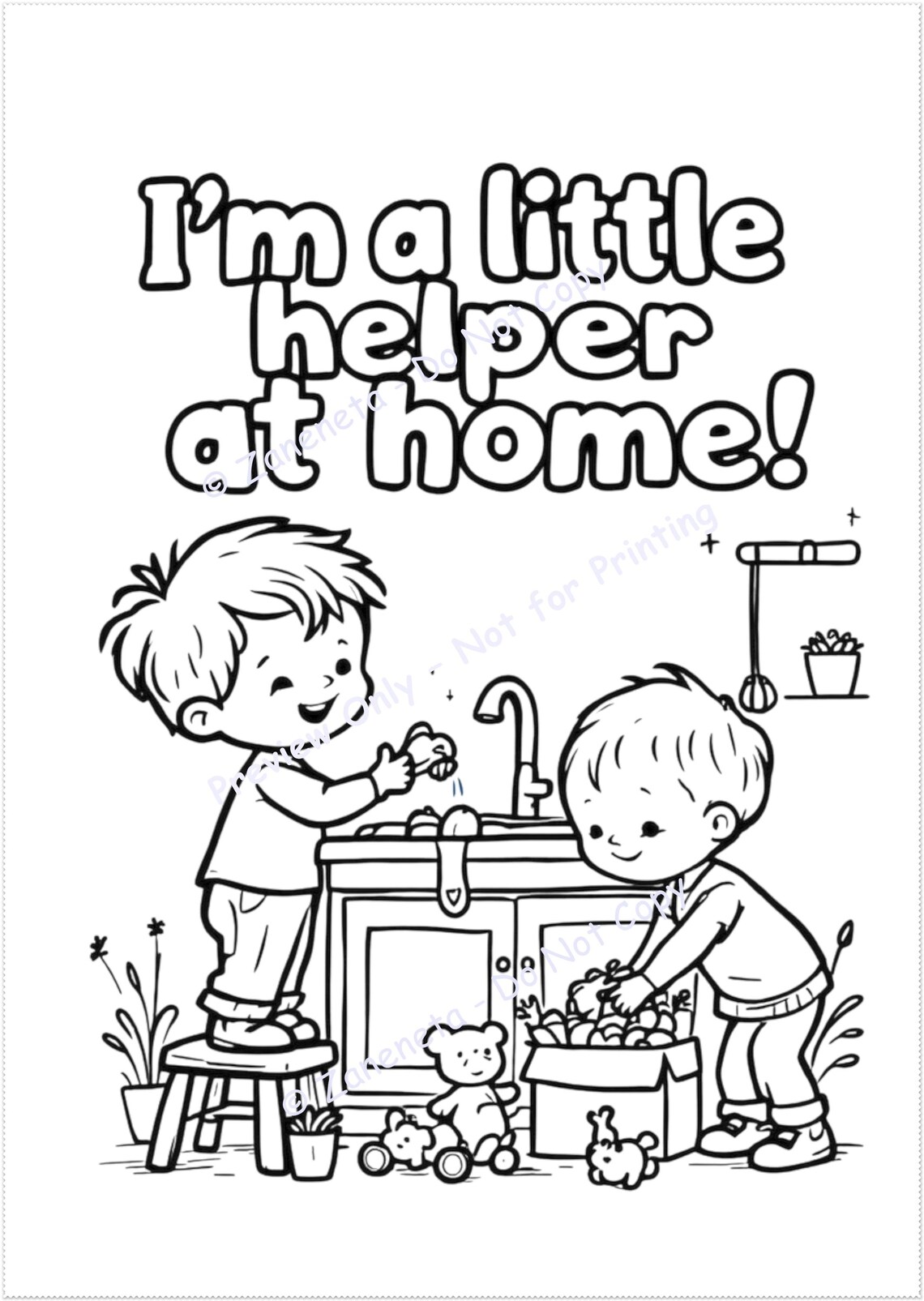 My First Chores Coloring Book Set 1 Home and Pets | Kids Toddler ...