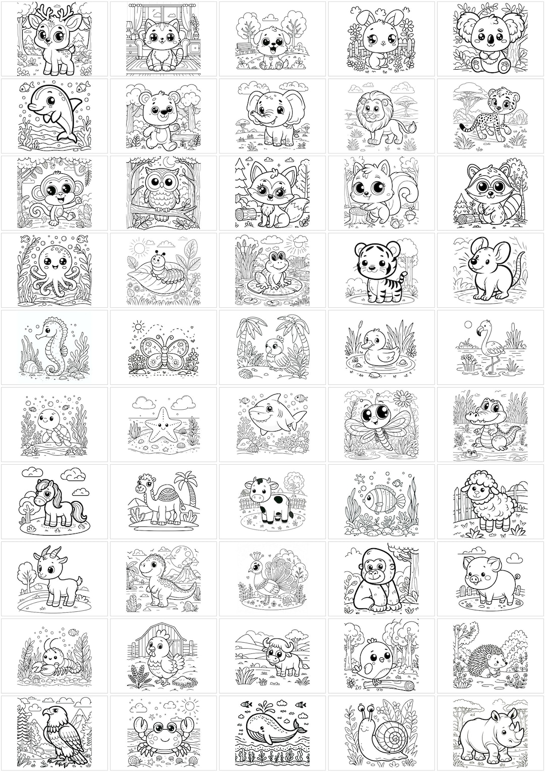 Animal Printable Color Pages for Kids Fun and Educational Perfect for ...