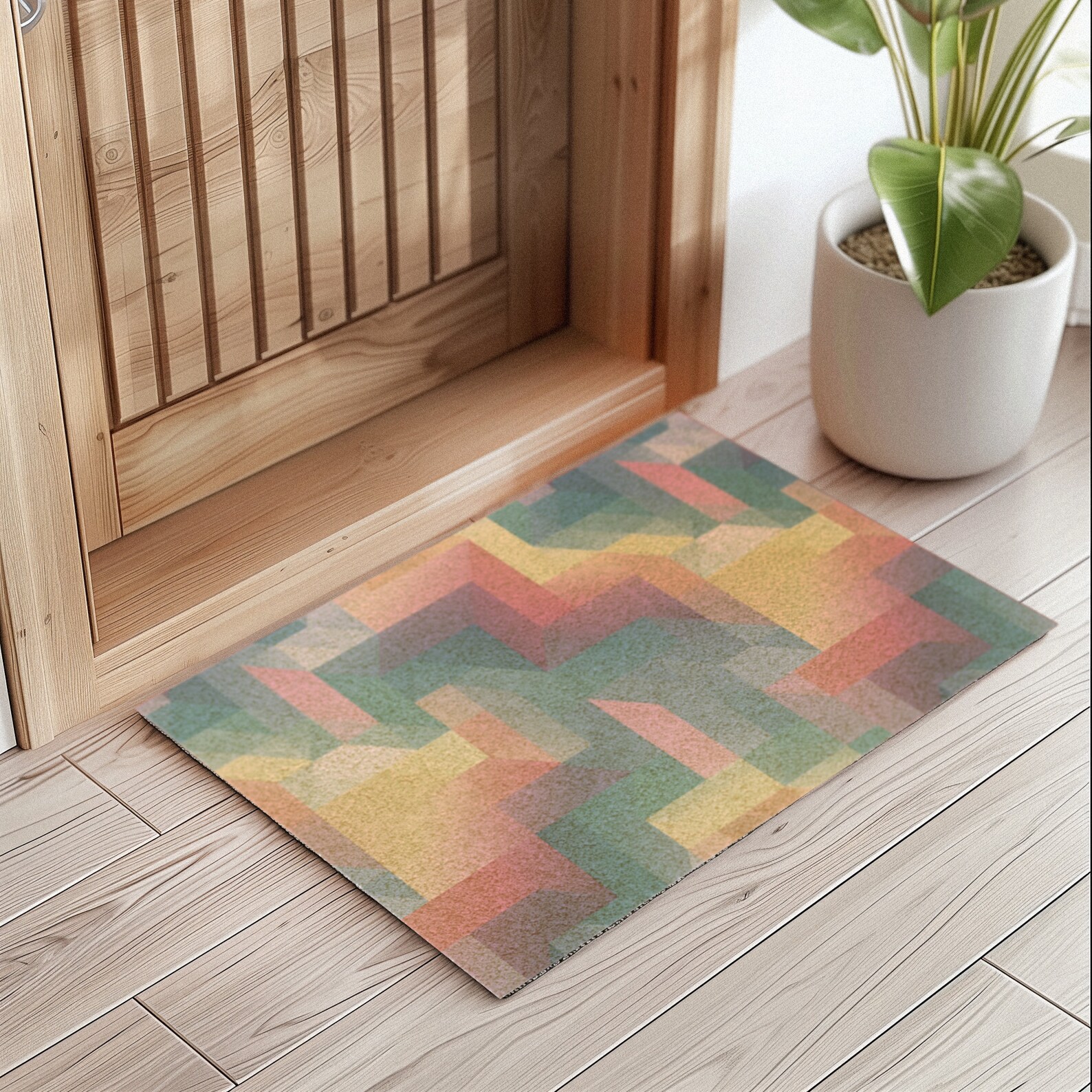 Abstract Doormat Modern Welcome Mat Colorful Door Mat Indoor Rug for ...