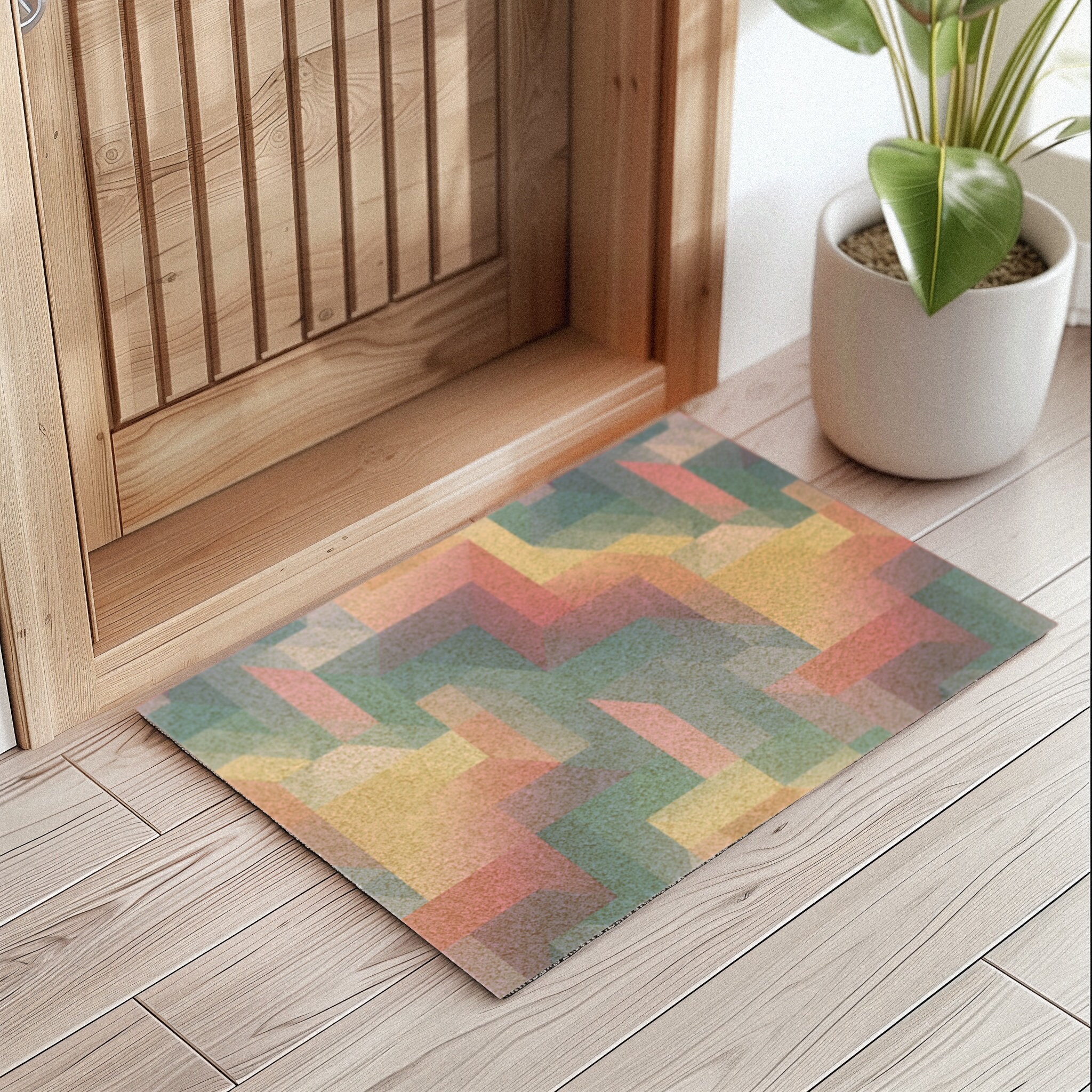 Abstract Doormat Modern Welcome Mat Colorful Door Mat Indoor Rug for ...